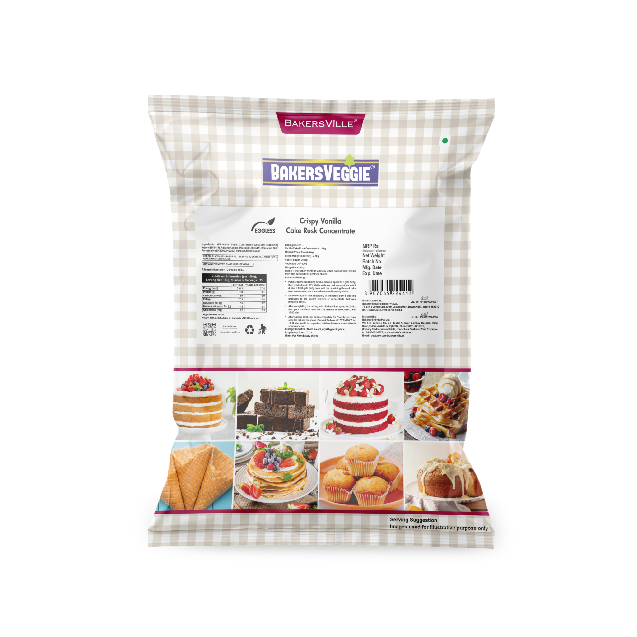 Bakersveggie Eggless Crispy Vanilla Cake Rusk Concentrate – Bakersville